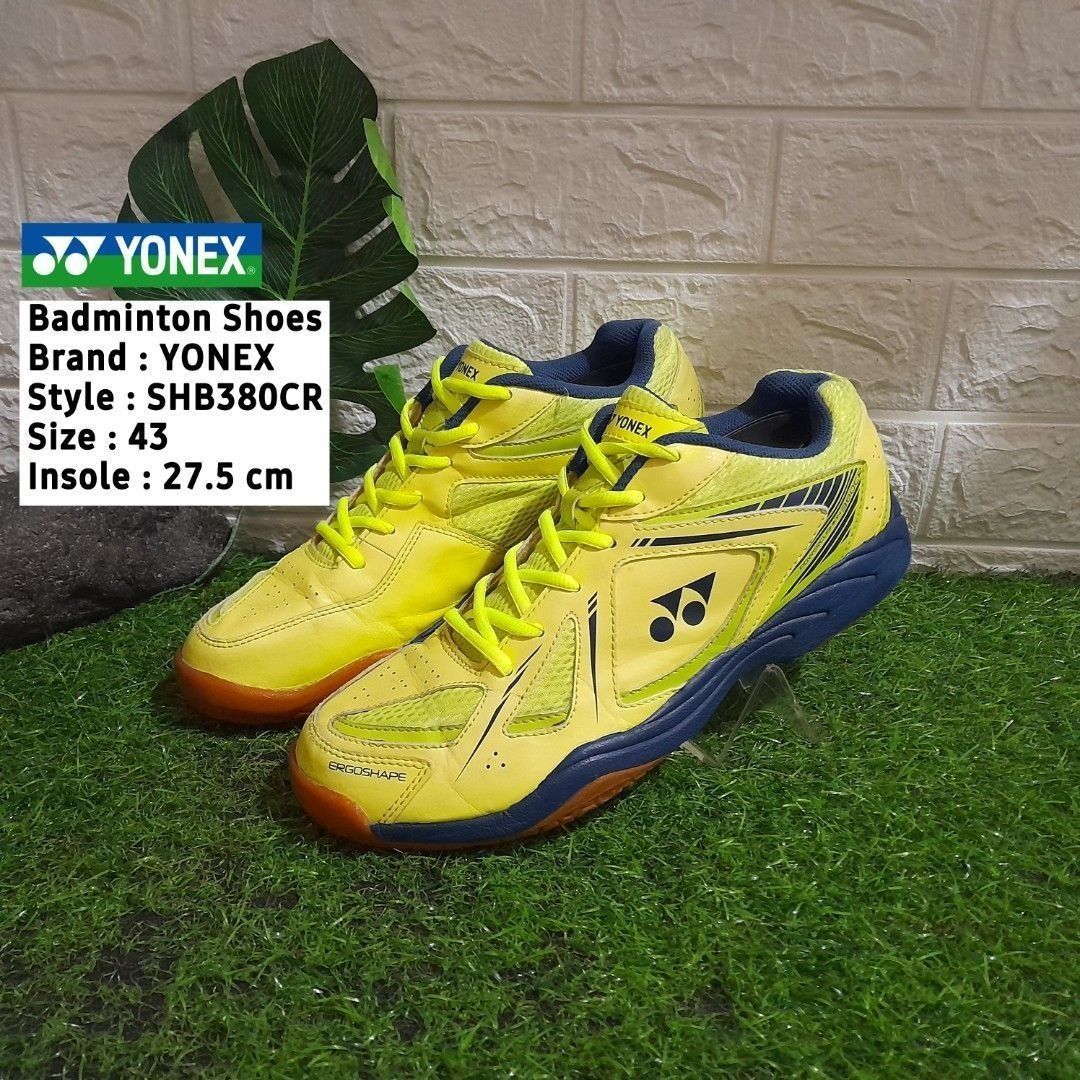 Sepatu badminton Yonex SHB380CR Yellow Blue Ukuran 43 on Carousell