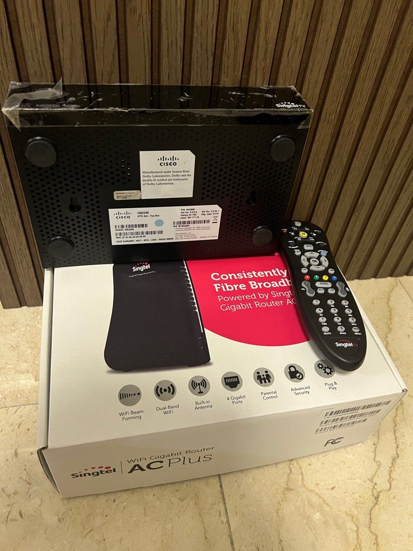 Singtel Wifi Gigabit Router AC Plus + Singtel TV BOX, TV & Home ...