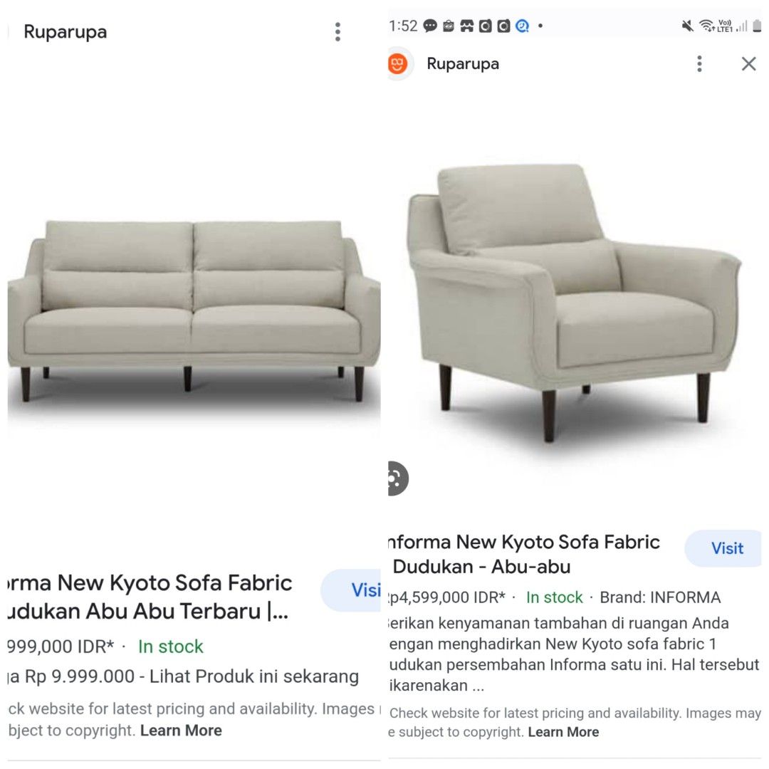 SOFA INFORMA NEW KYOTO 3+1 jual setengah harga, Perabotan Rumah di ...