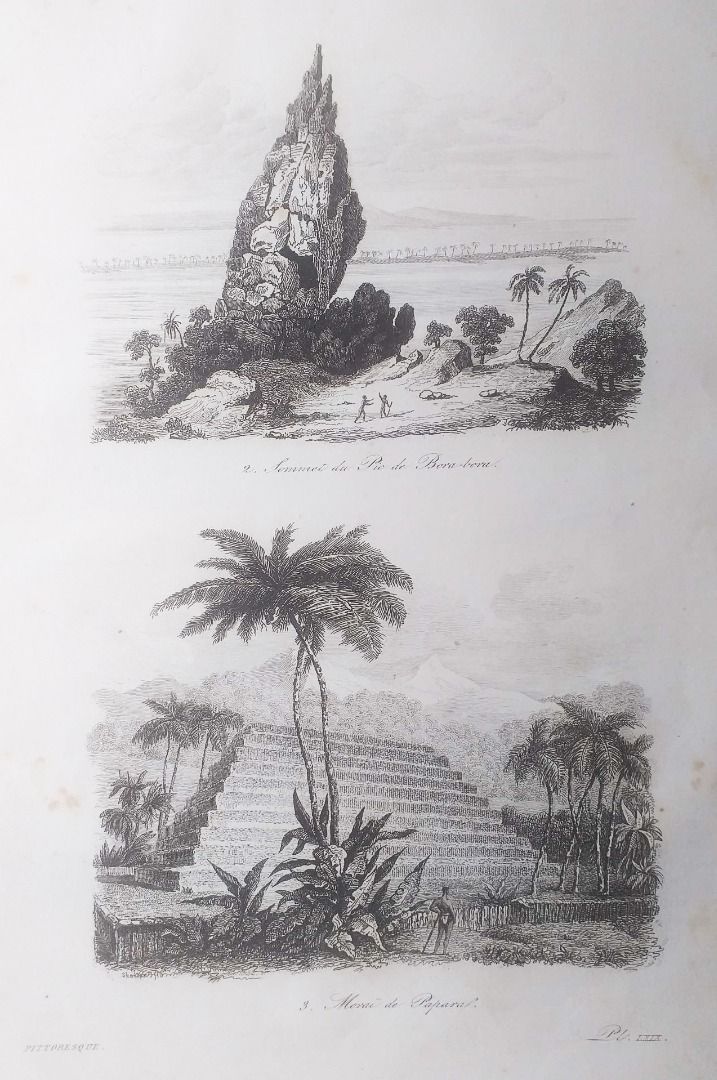 TAHITI ISLANDS - PACIFIC - D 'Urville Original 1834 Antique Map - Rare ...