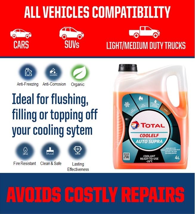 TOTAL ENGINE COOLANT/ VEHICLE COOLANT 4LT, Car Accessories, Accessories ...