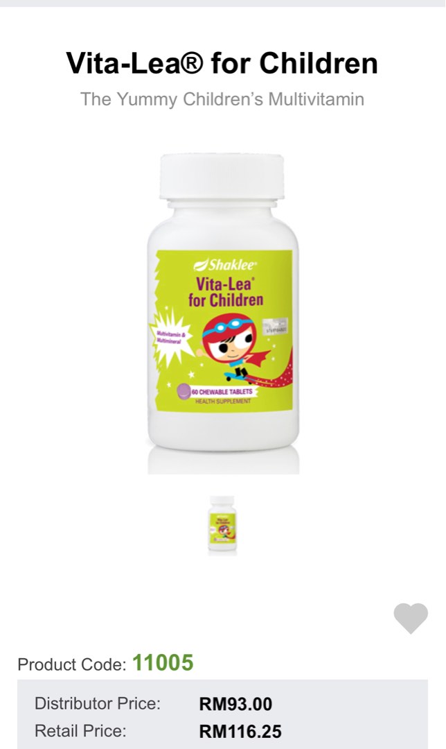 Vitamin for Kids Vitalea Shaklee, Health & Nutrition, Health ...