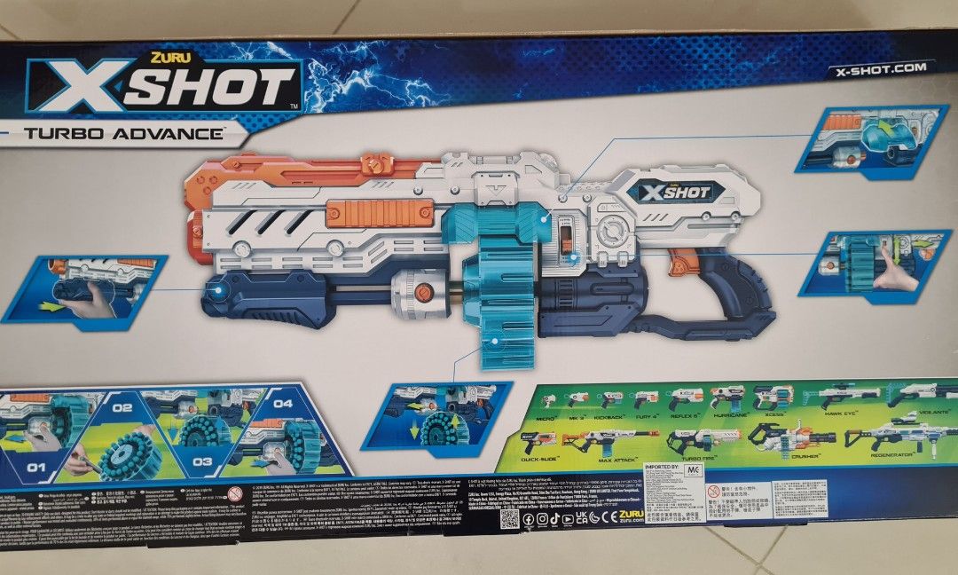 X Shot Turbo Advance toy gun nerf gun darts boy present, Hobbies & Toys ...