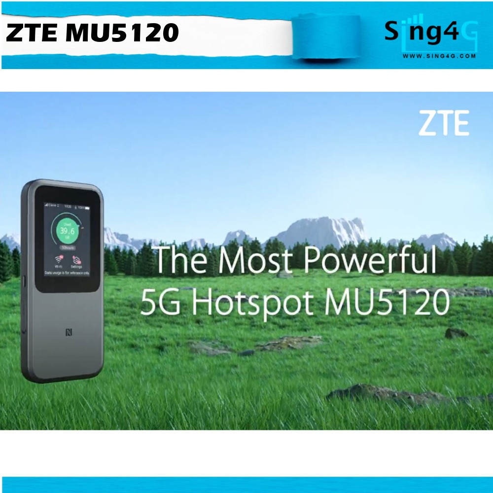 ZTE MU5120 5G MIFI Portable Hotspot (5G 2.7Gbps 64WIFI Share 10000mAH ...