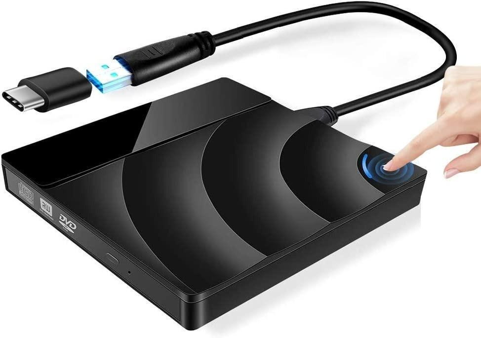 1509) FLYLAND EXTERNAL CD DVD DRIVE, USB 3.0 & TYPE C ADAPTER CD DVD RW ...
