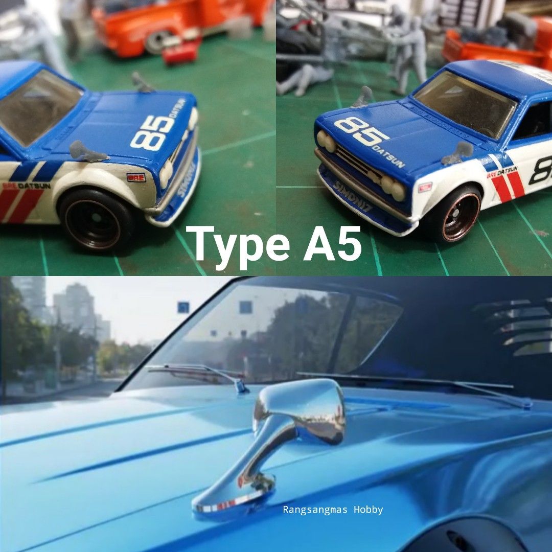 1/64 Resin JDM Fender Mirror (Tanduk)1 Set of 5 type for Hotwheels ...