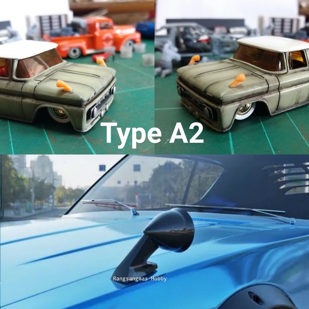 1/64 Resin JDM Fender Mirror (Tanduk)1 Set of 5 type for Hotwheels ...