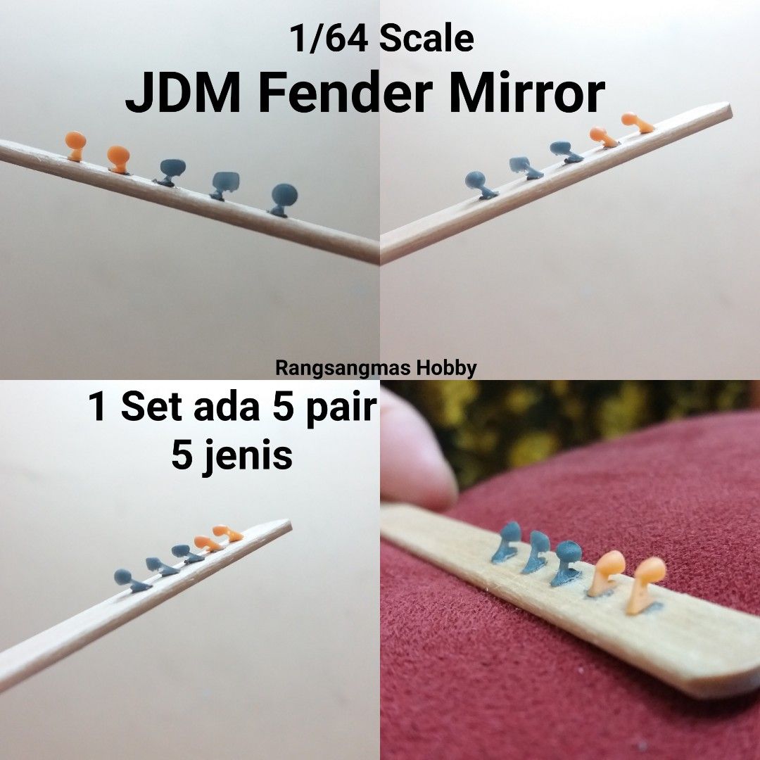 1/64 Resin JDM Fender Mirror (Tanduk)1 Set of 5 type for Hotwheels ...