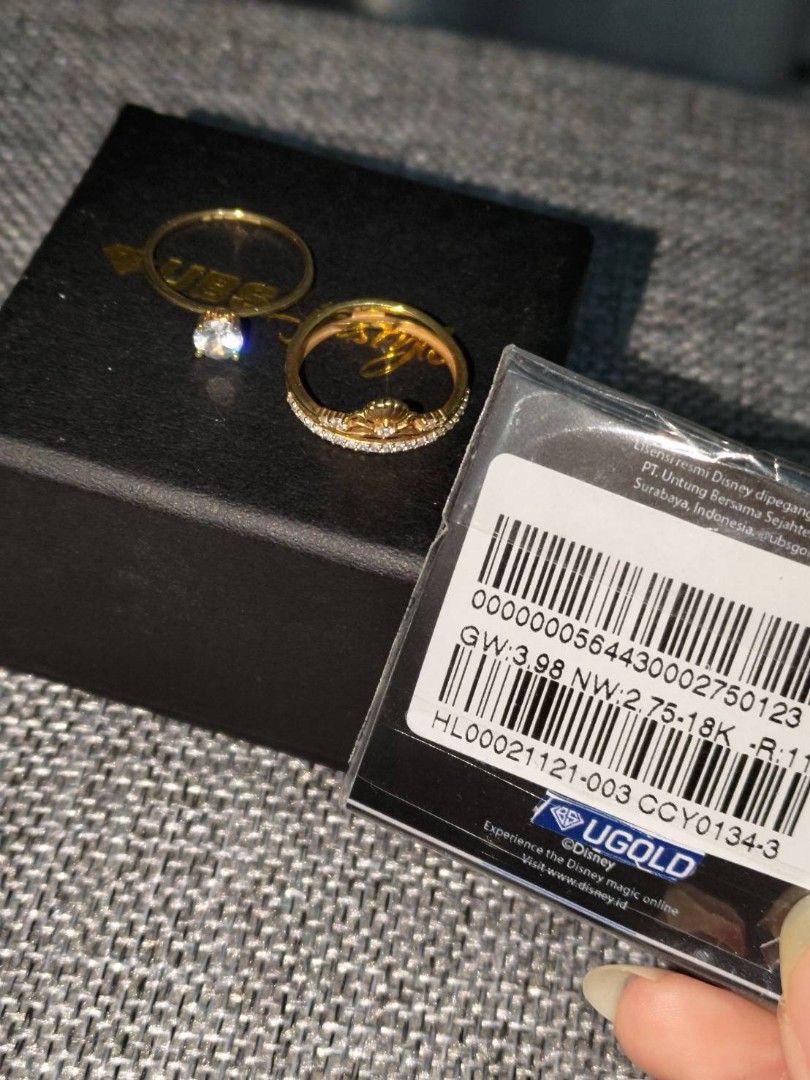 18K Disney Princess Gold Ring UBS Lifestyle 750, Women's Fashion ...