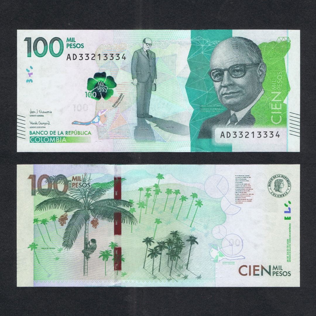 2020 COLOMBIA 100,000 100000 PESOS P-463d UNC > CLEOFAS PEREZ Y ...