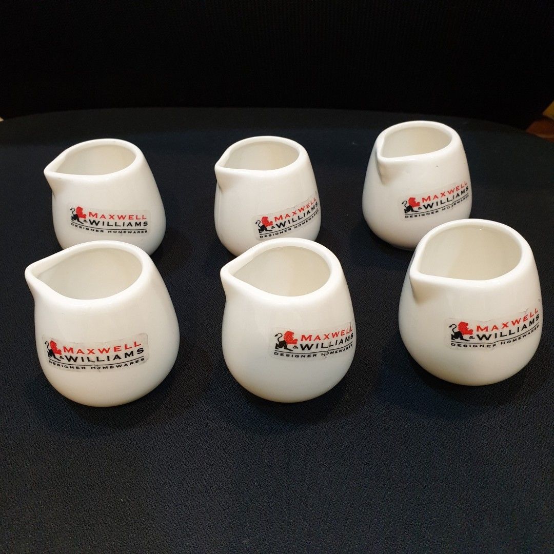 6 x Maxwell & Williams White Ceramic Mini Milk Jug, Milk Creamer ...