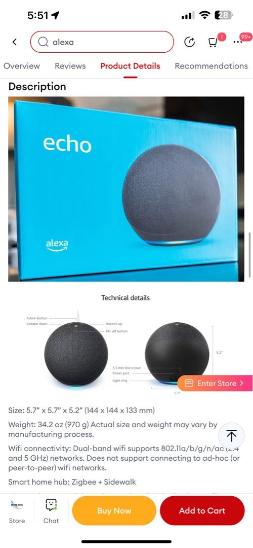 Amazon Alexa Echo (4th Gen), TV & Home Appliances, TV & Entertainment ...