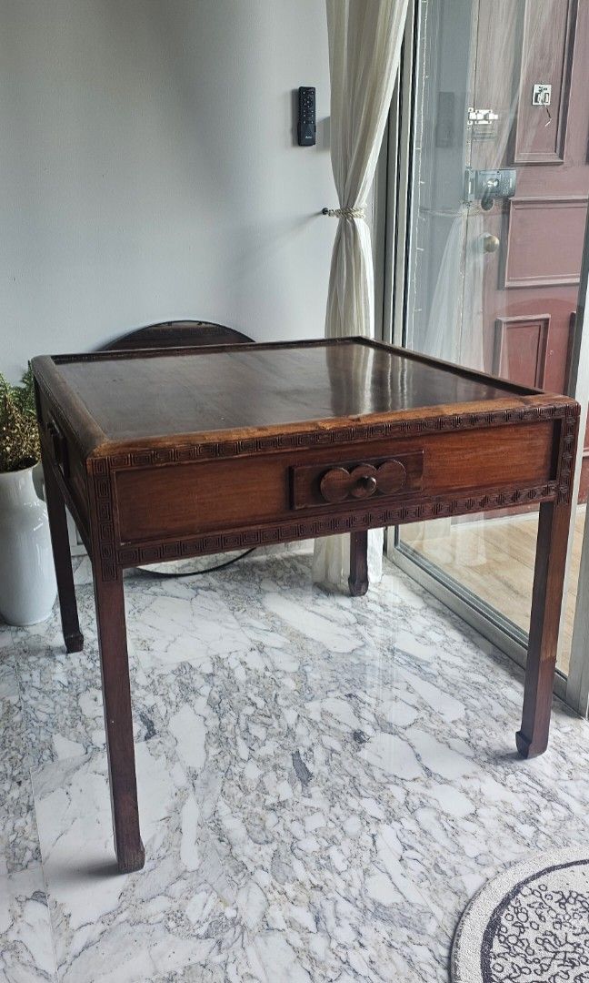 antique wooden mahjong table, Furniture & Home Living, Furniture ...