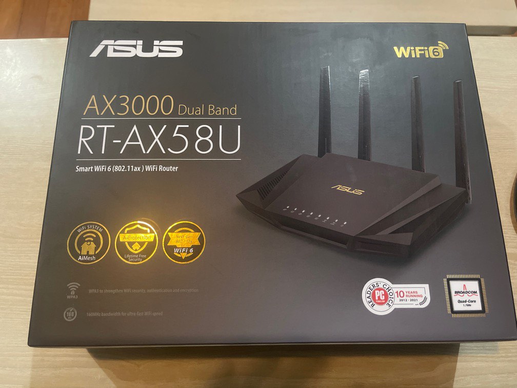 ASUS smart wifi router - AX3000 Dual Band RT-AX58U, Computers & Tech ...