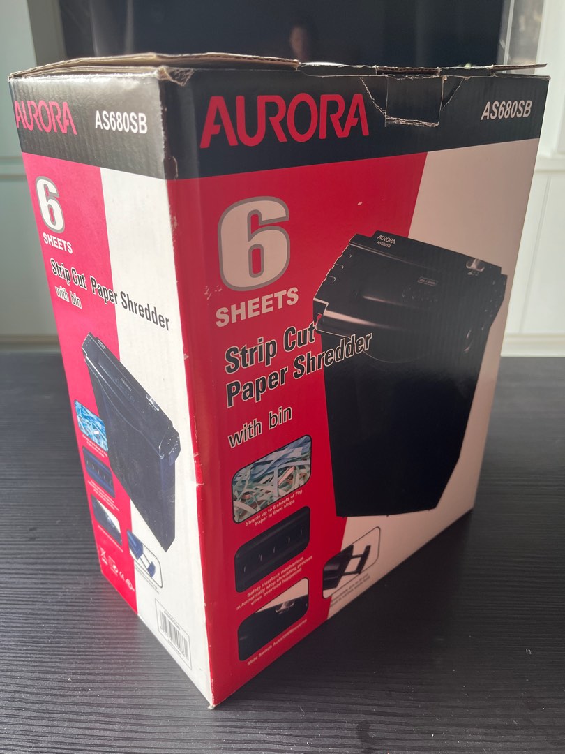 Aurora Paper Shredder with bin, Hobbies & Toys, Stationery & Craft ...