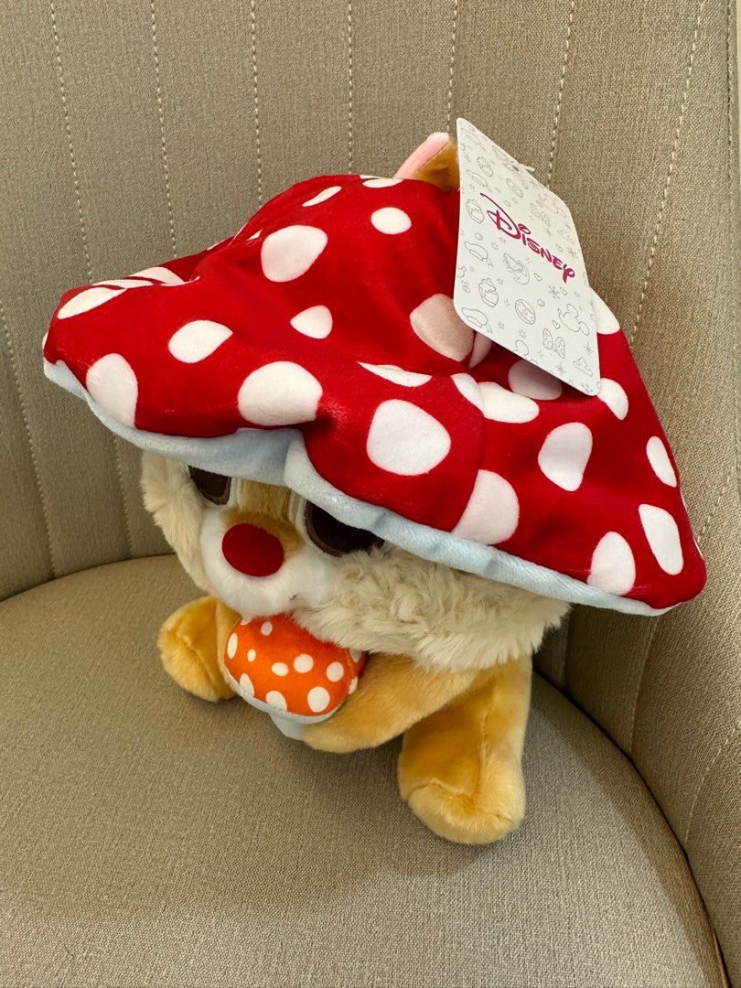 Authentic disney chip and dale mushroom plush / soft toy, Hobbies ...