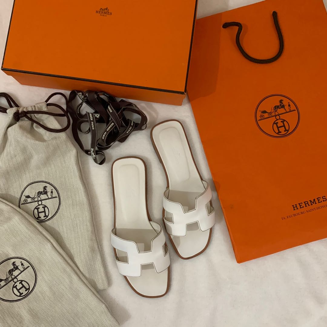 Authentic Hermes White Oran on Carousell
