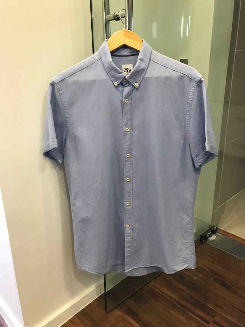 Authentic Zara Man Short Sleeves Collared Shirt for Men, Men's Fashion ...