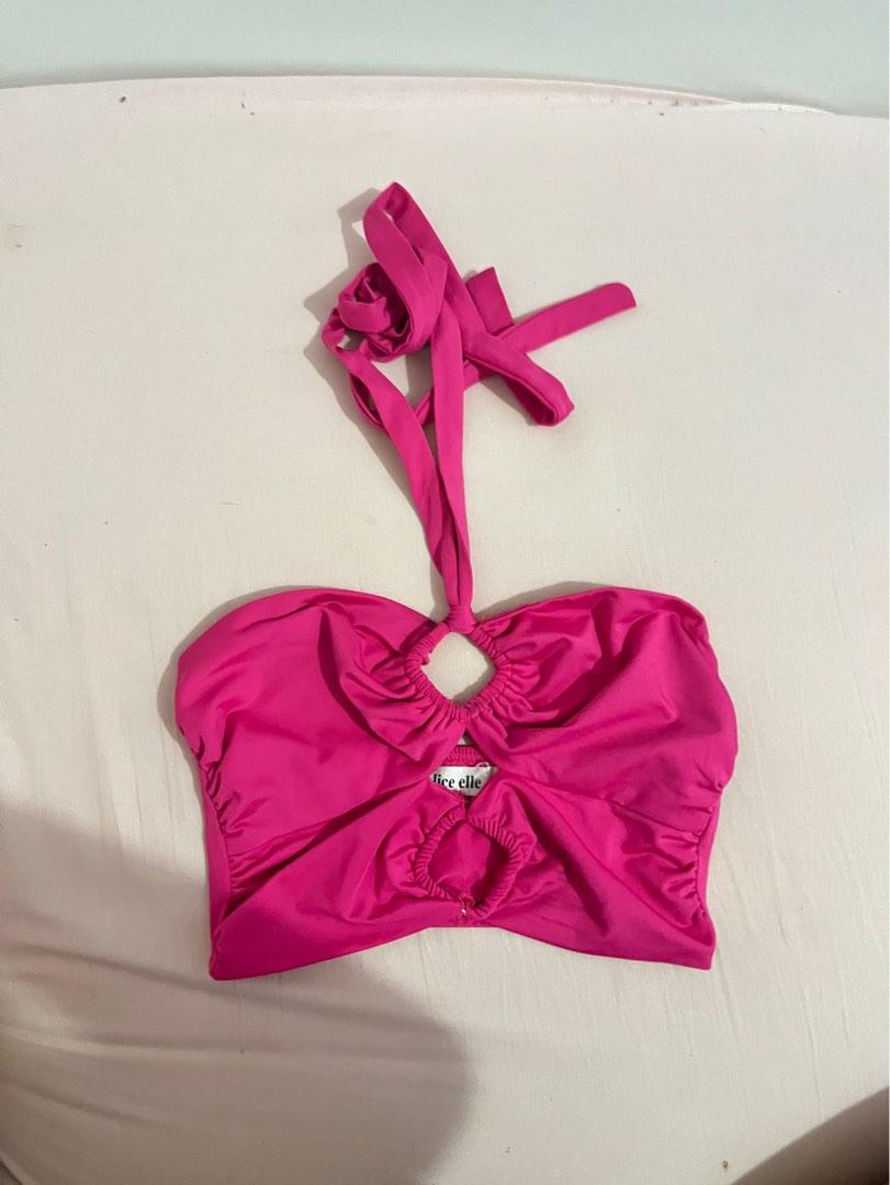 Barbie Pink Halter Ring Tube Top, Women's Fashion, Tops, Sleeveless on ...