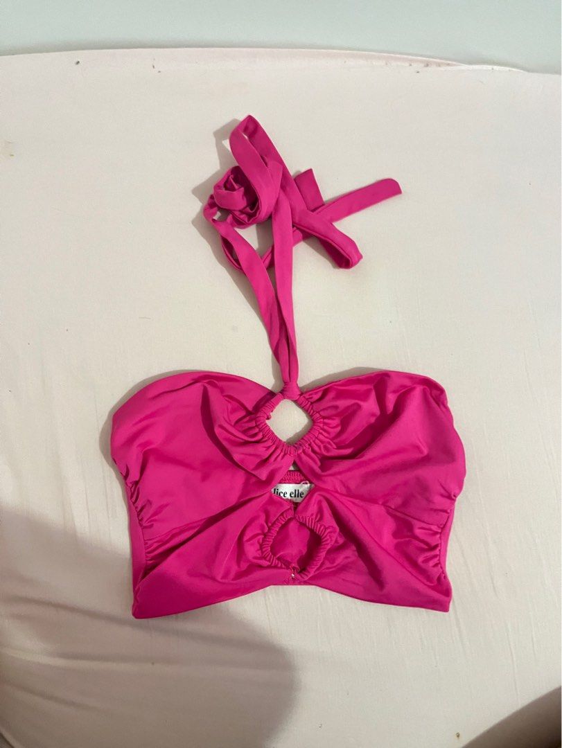 Barbie Pink Halter Ring Tube Top, Women's Fashion, Tops, Sleeveless on ...