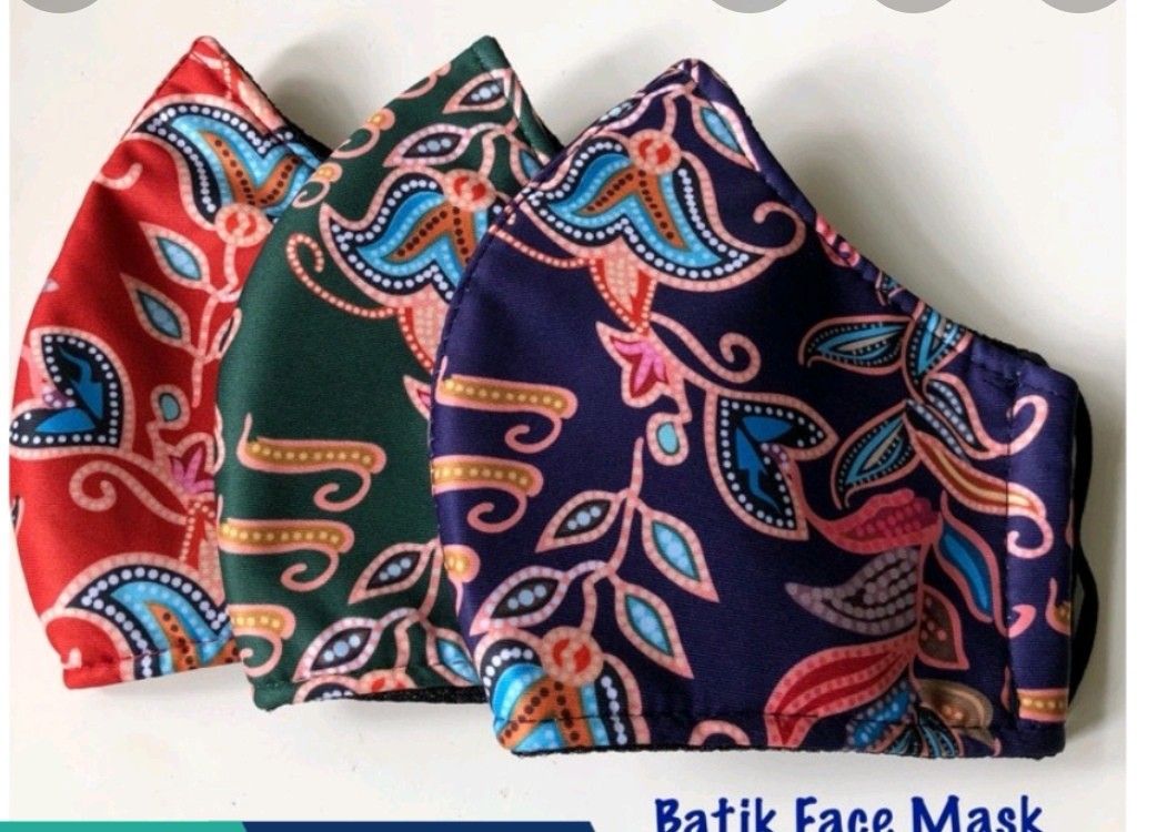 Batik Face Mask 3 Ply Reusable, Health & Nutrition, Face Masks & Face ...