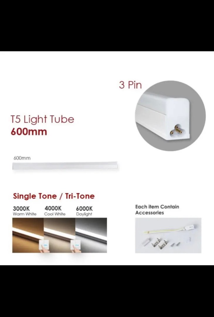 BN T5 Led Tube 600mm & 900m, Furniture & Home Living, Lighting & Fans, Lighting on Carousell