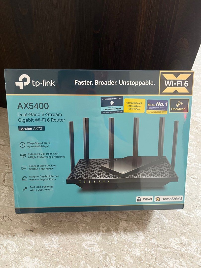 BNIB TP Link AX5400 Dual band 6 Stream Wifi Router, Computers & Tech ...
