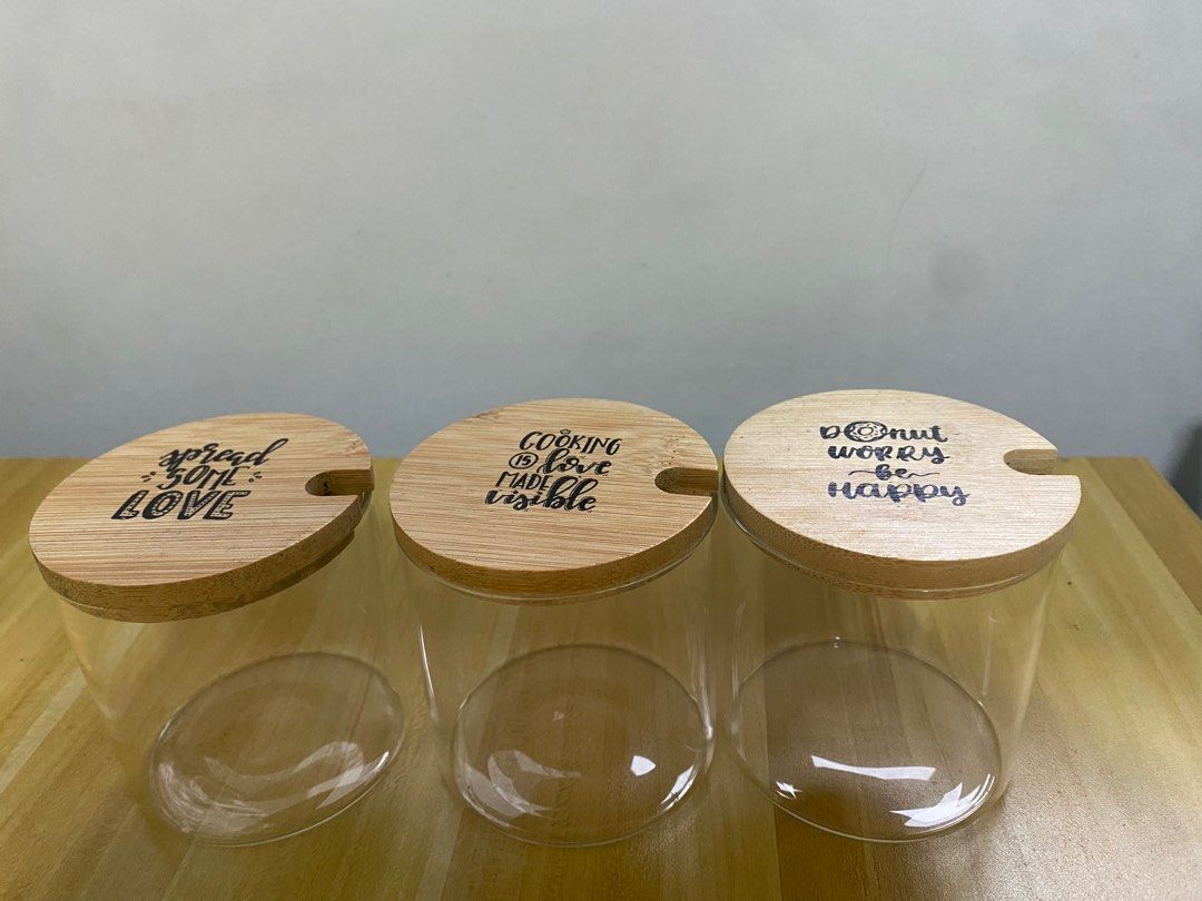 BNIP Aesthetic Glass Jars, Furniture & Home Living, Kitchenware ...