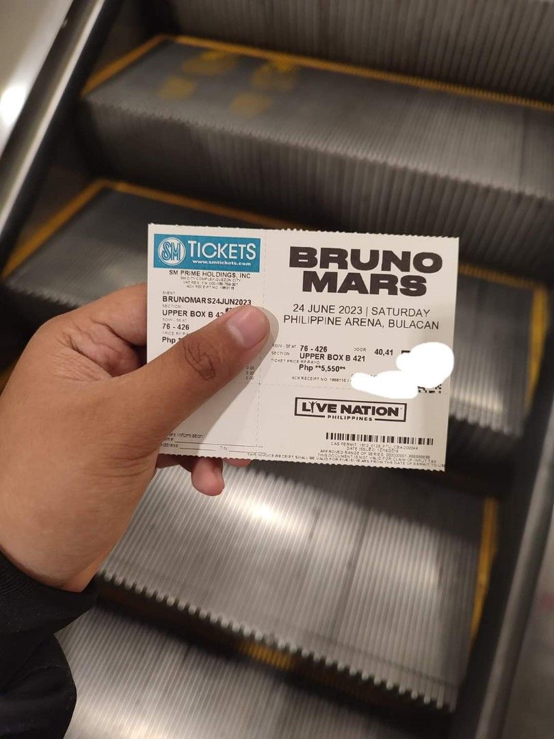 BRUNO MARS TICKET, Tickets & Vouchers, Event Tickets on Carousell