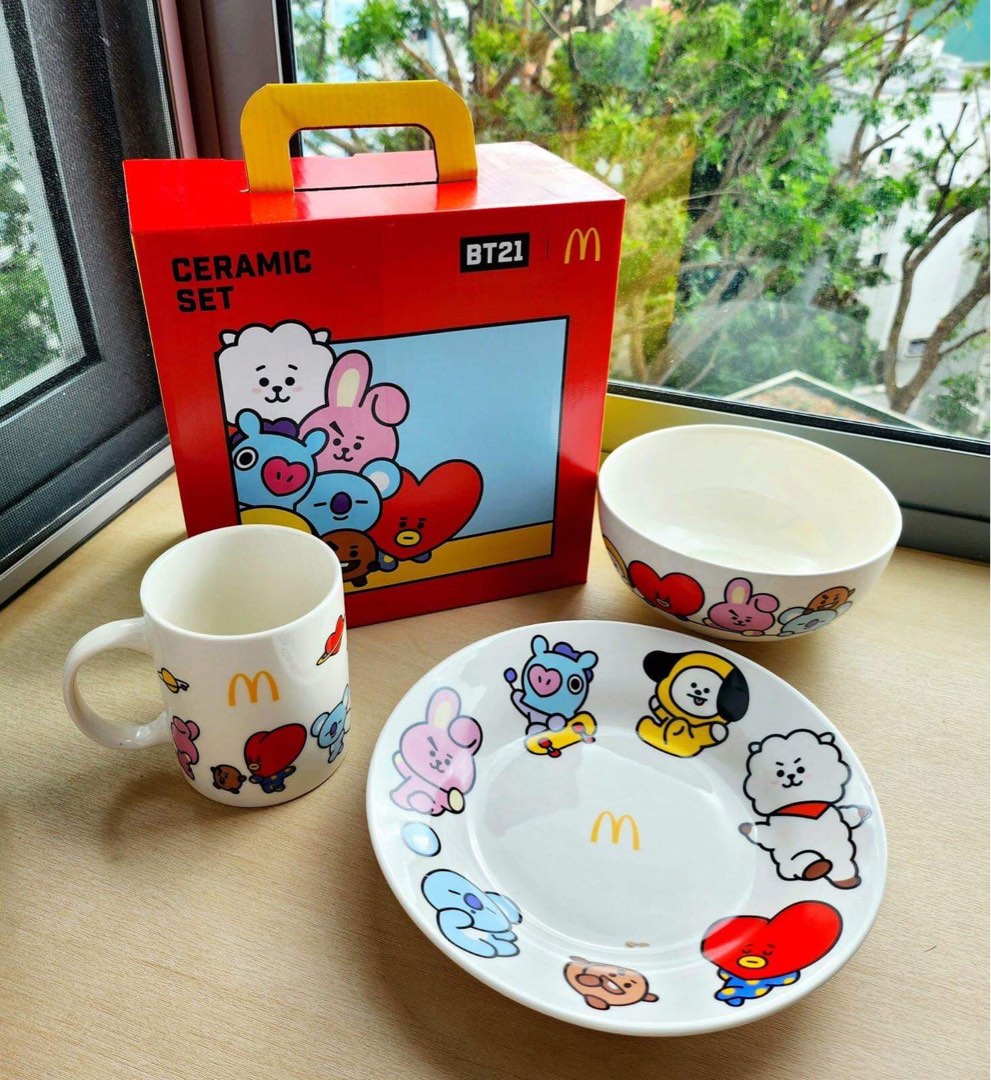 BT21 x McDonald's Ceramic Plates Collection - Limited Edition, Delivery ...