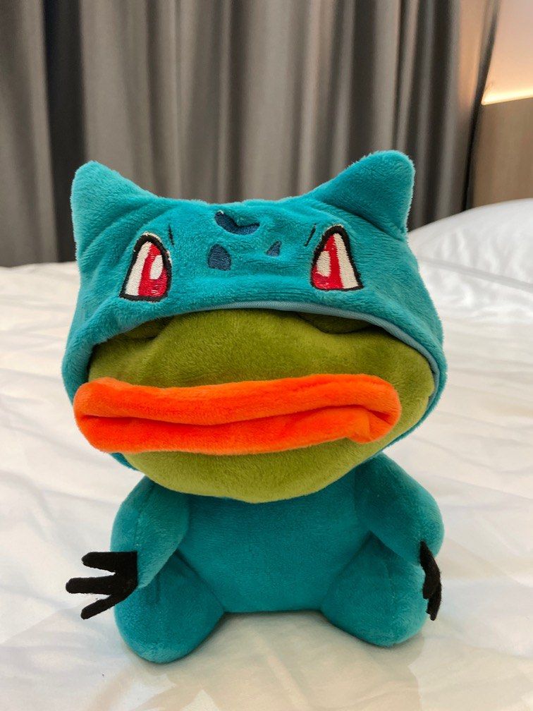 Bulbasaur Meme Pepe Plush Hoodie, Hobbies & Toys, Toys & Games on Carousell