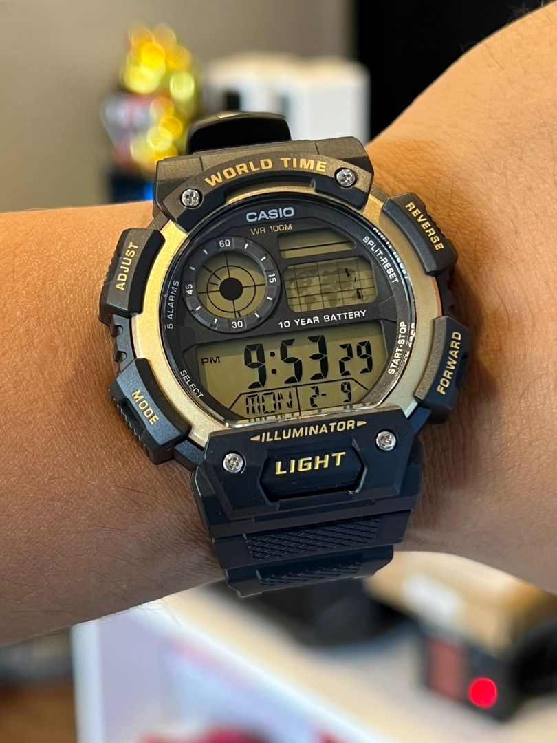 CASIO World Time Digital Resin Band Men's Watch AE-1400WH-1A, Men's Fashion, Watches ...