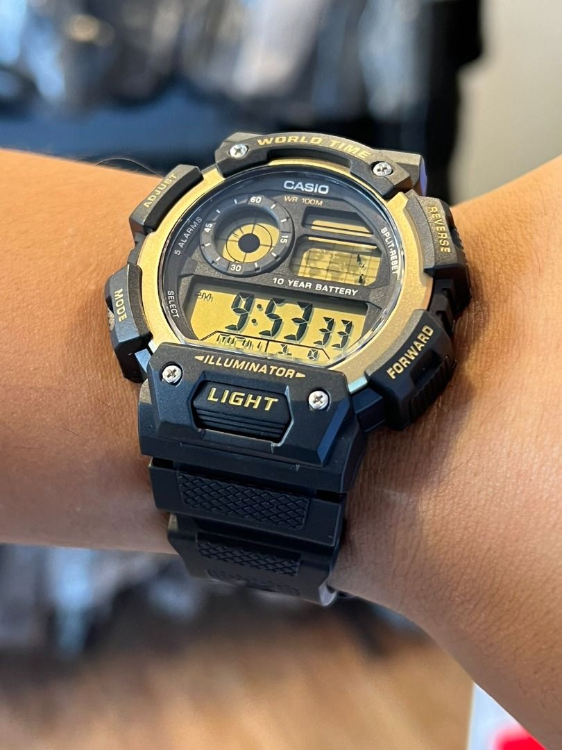 CASIO World Time Digital Resin Band Men's Watch AE-1400WH-1A, Men's Fashion, Watches ...