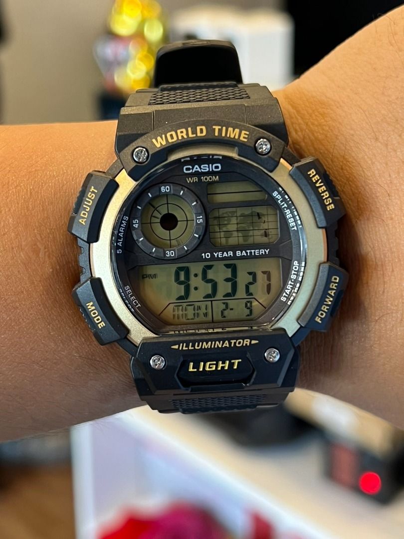 CASIO World Time Digital Resin Band Men's Watch AE-1400WH-1A, Men's Fashion, Watches ...