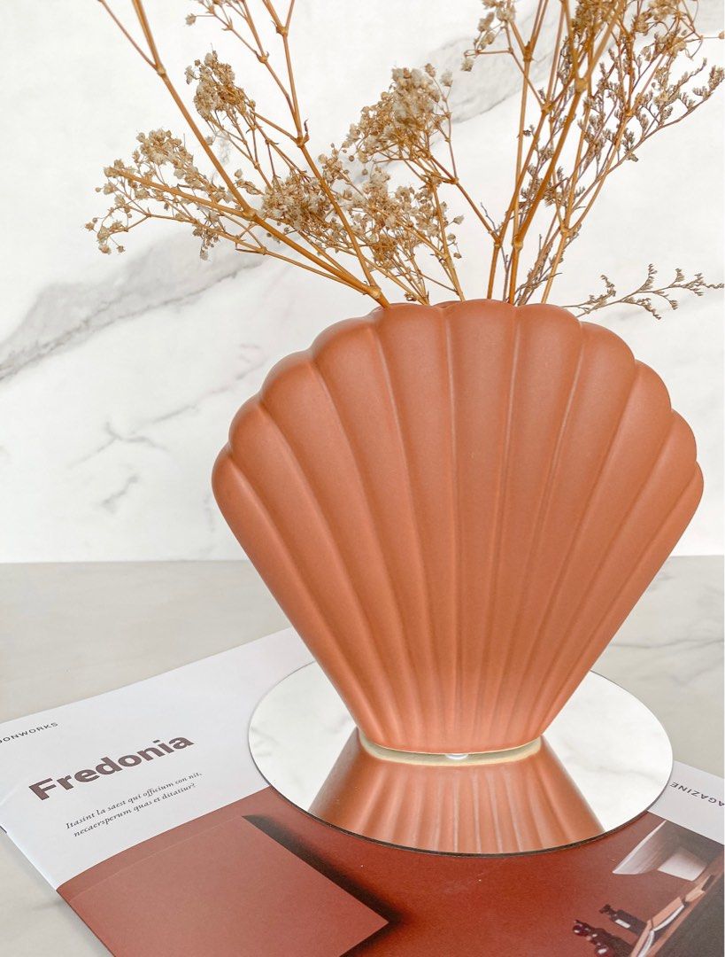 Ceramic Seashell Vase, Furniture & Home Living, Home Decor, Vases ...