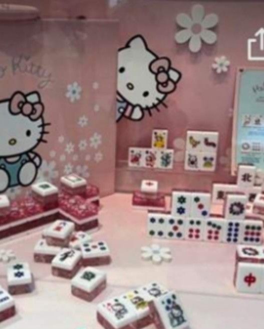 BNIB NTUC Hello Kitty Mahjong set (gold color), Hobbies & Toys, Toys ...