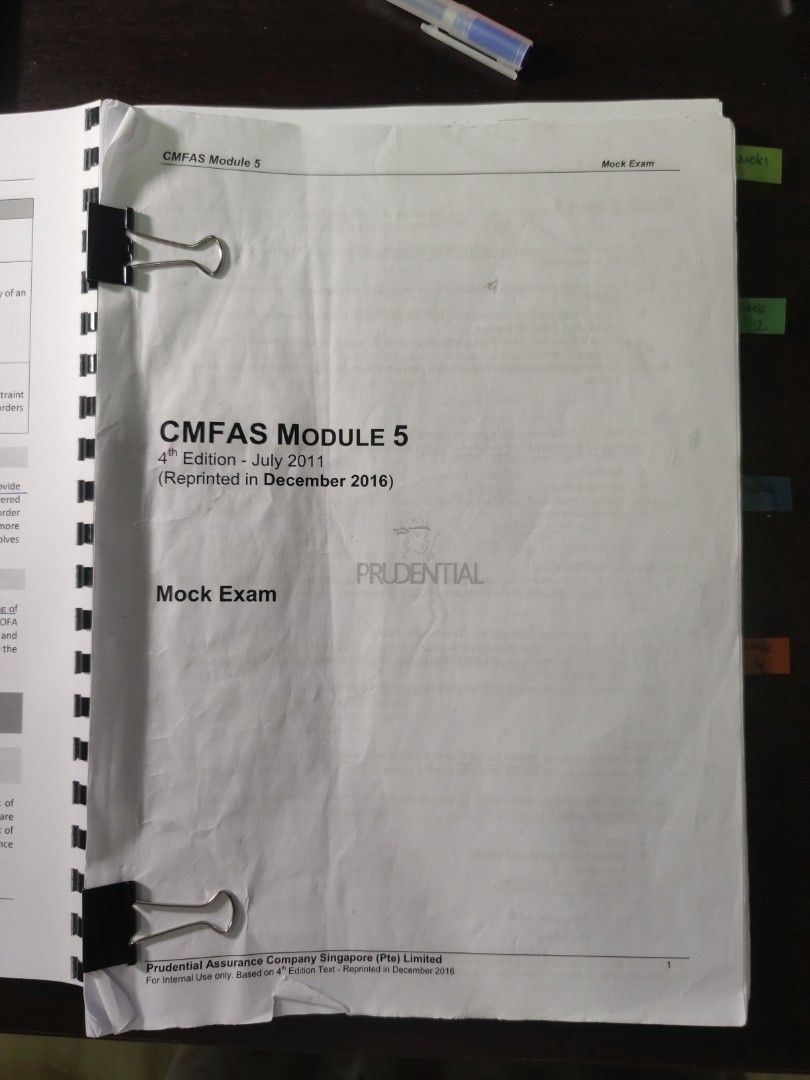 CMFAS M5 textbook and mockpaper (paper version and pdf), Hobbies & Toys ...