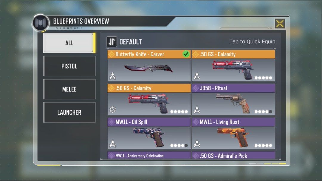 WTS CODM ACCOUNT LEGENDARY DIAMOND BUTTERFLY KNIFE LEGENDARY PISTOL OG ...