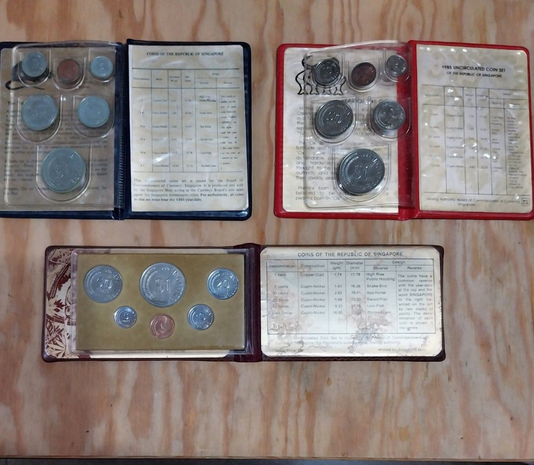 Coins Sets: 1980(Monkey),1984(Rat) and 1985(Ox), Hobbies & Toys ...