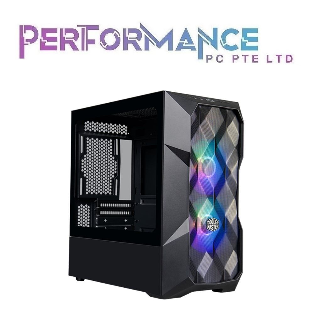 COOLERMASTER MASTERBOX TD300 MESH ARGB m-ATX CASE - WHITE/BLACK (2 ...