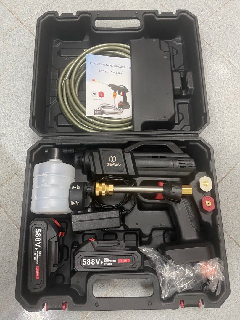 Cordless Portable Spray Gun Water Jet Pump High Pressure Car Wash Floor ...