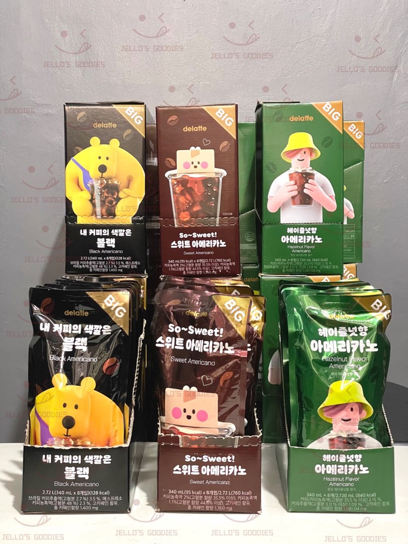 [DELAFFE BIG SIZE 340ml] [CAFFE BENE 190ml] Korean Pouch Drinks, Food ...