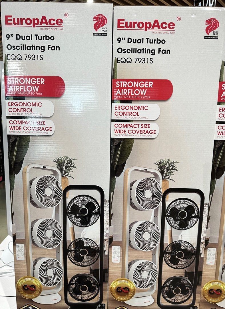 EuropAce 9" Oscillating Fan, Furniture & Home Living, Lighting & Fans ...