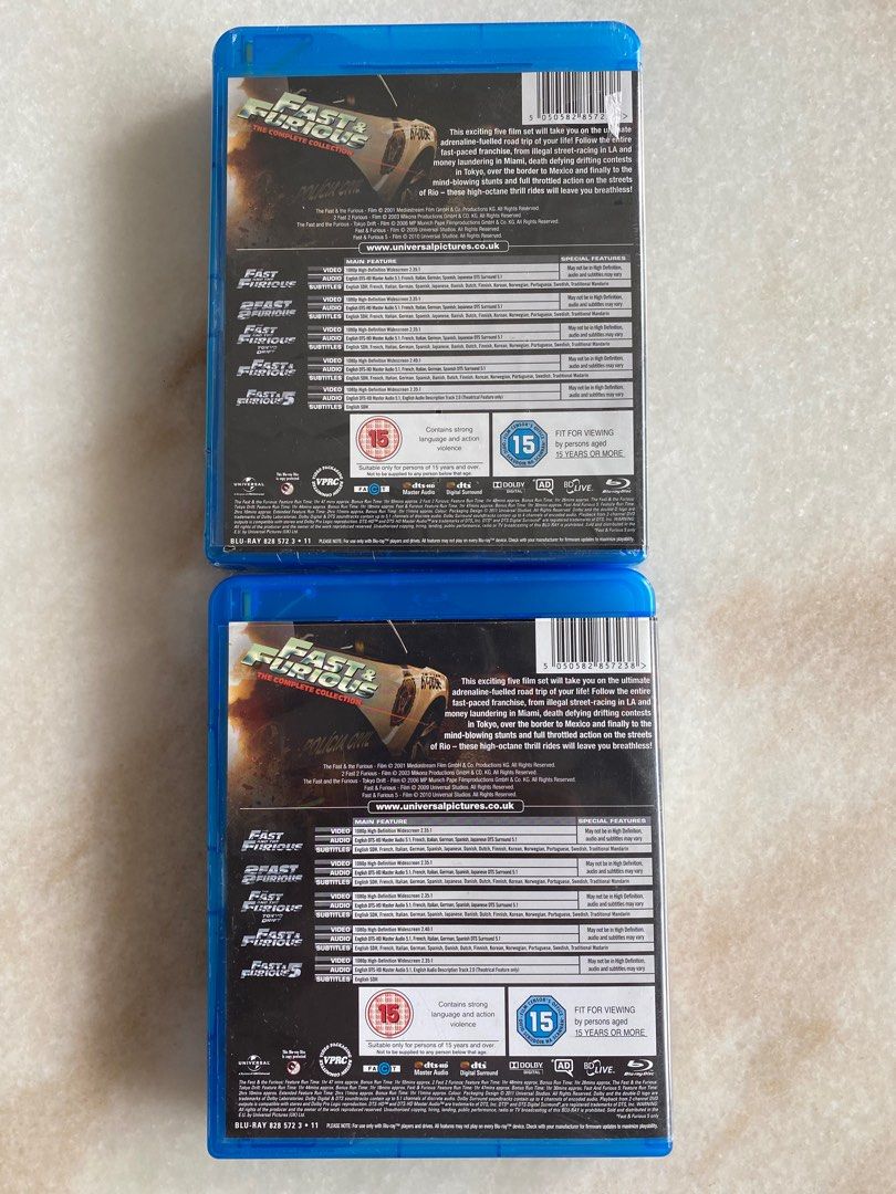Fast & Furious 5 Blu Ray DVD Collection, Hobbies & Toys, Music & Media, CDs & DVDs on Carousell