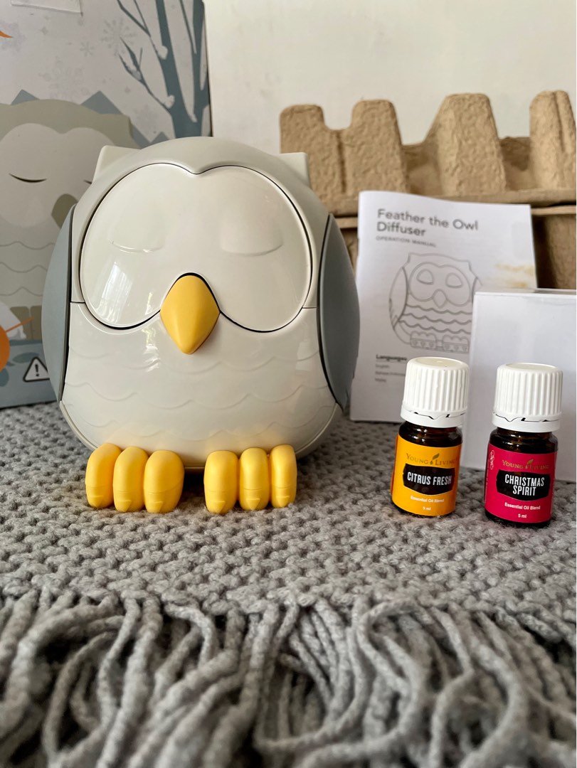 Feather the Owl Diffuser with 2 5ml oils (low-level), 1 15 ml oil ...