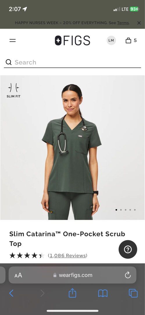 FIGS Scrubs Moss, Women's Fashion, Tops, Shirts on Carousell
