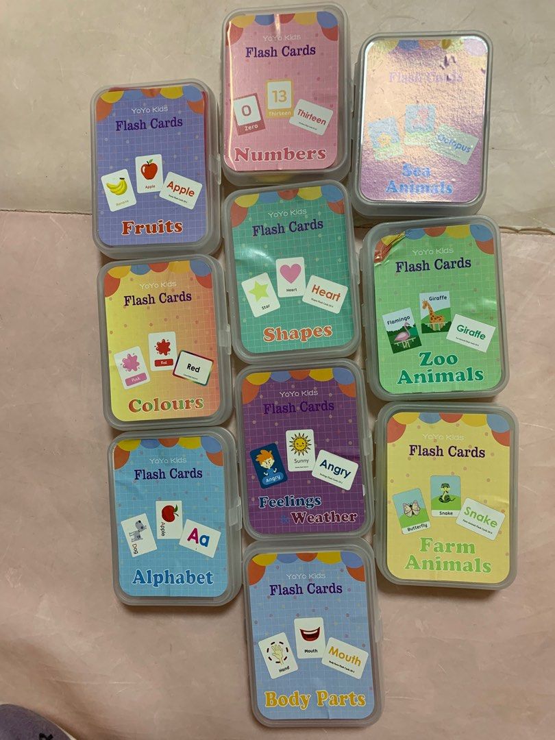 Flash cards (10 boxes) new, 興趣及遊戲, 玩具 & 遊戲類 - Carousell