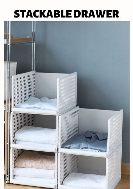 Foldable Stackable Storage Rack Drawer, Furniture & Home Living ...