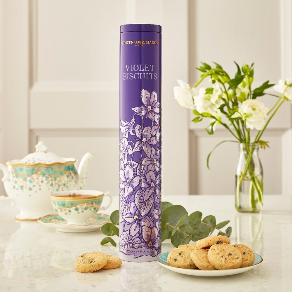 FORTNUM AND MASON VIOLET BISCUITS / COOKIES (TALL TINS), Food & Drinks ...