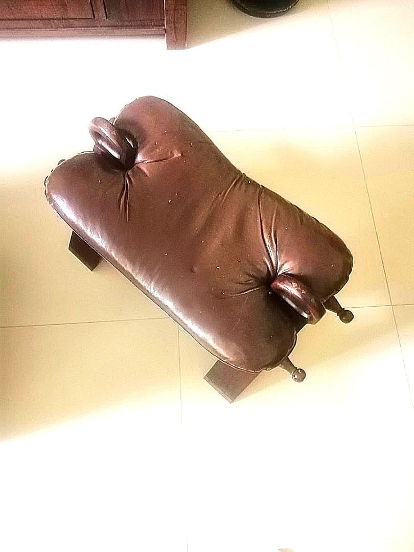 Genuine Leather stool/ chair, Furniture & Home Living, Furniture, Sofas ...